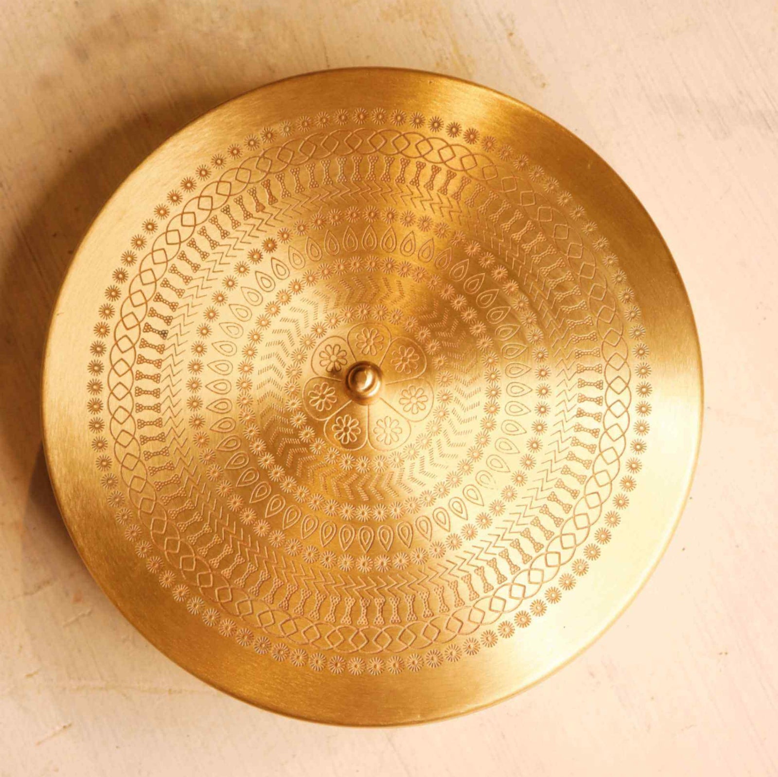Brass Roti-Chapati Box-Dabba with Tong | Mandala Art Design | Zishta