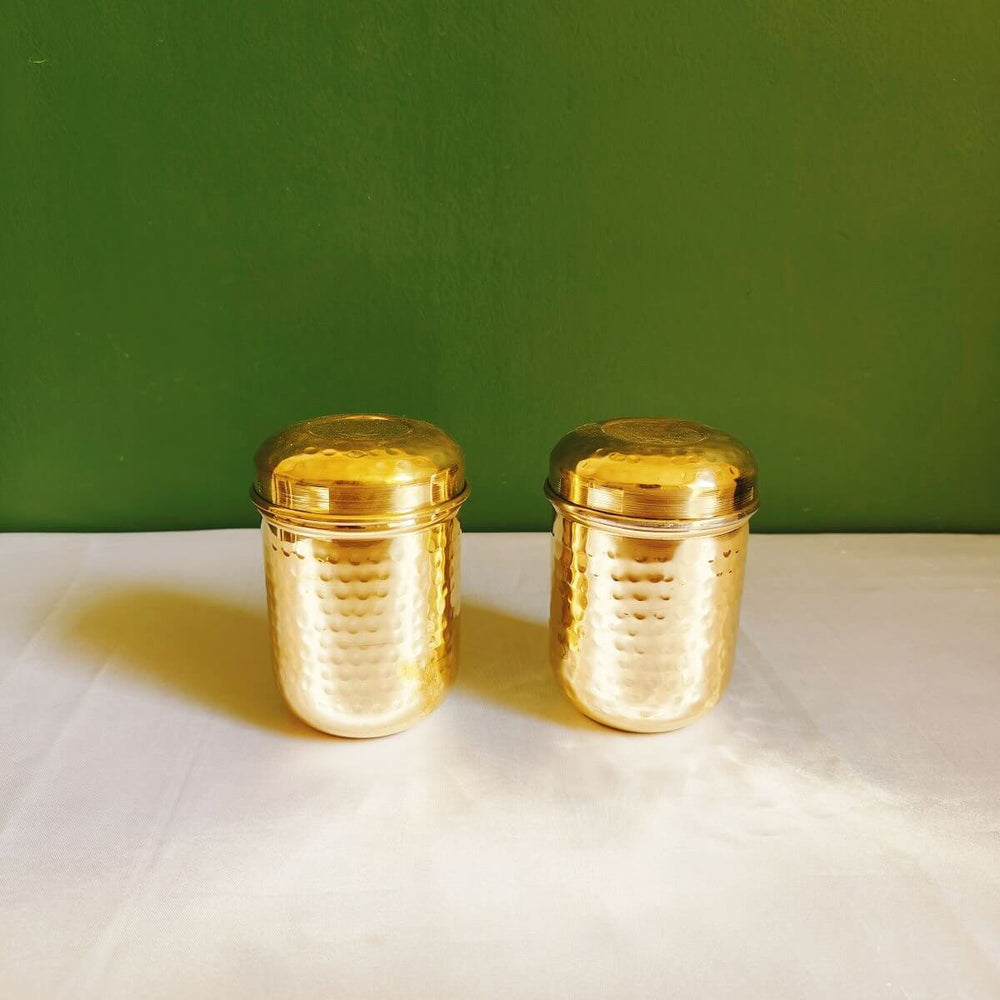 Handcrafted Brass Storage Canister Set of 2-Extra Small | Shop Online