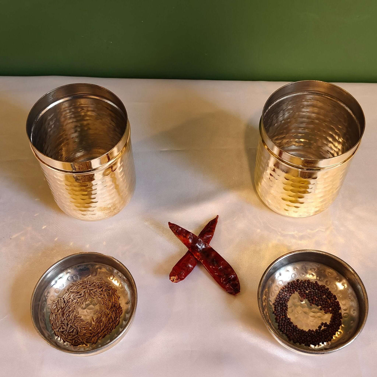 Brass Storage Canister Hammered - Extra Small