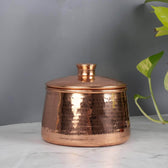 Handcrafted Copper Storage Container | Traditional Home Decor | Zishta