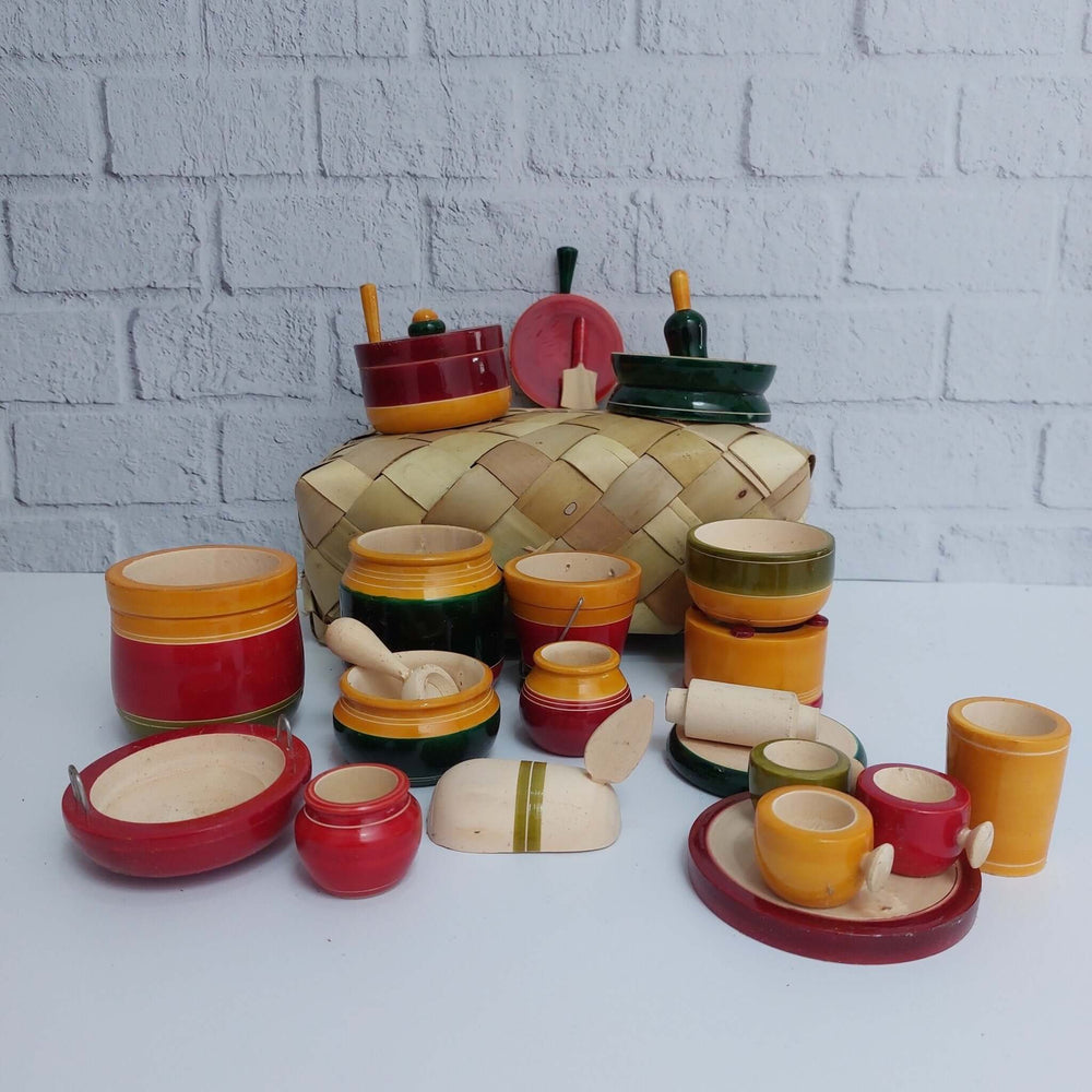 Wooden Pooja Chowki Manai Palagai-Set Of 4 | Festival Gifts | Zishta