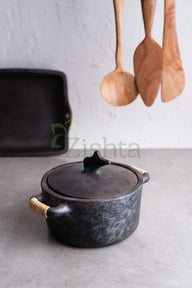 Manipur Black Pottery Gravy Pot - Mesthin