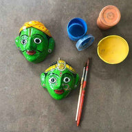 Nakashi Paintings Wall Mask-green | Traditional Wall Art | Zishta.com