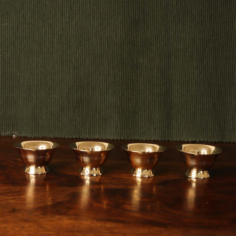 Brass Chandan Bowl-Set Of 4 | Traditional Gifts for Navratri | Zishta