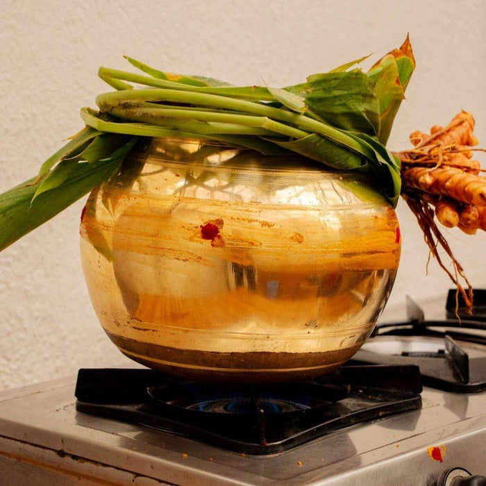 Brass Cooking Pot-Pongal Pot – Ideal for Rice, Pongal & Gravies