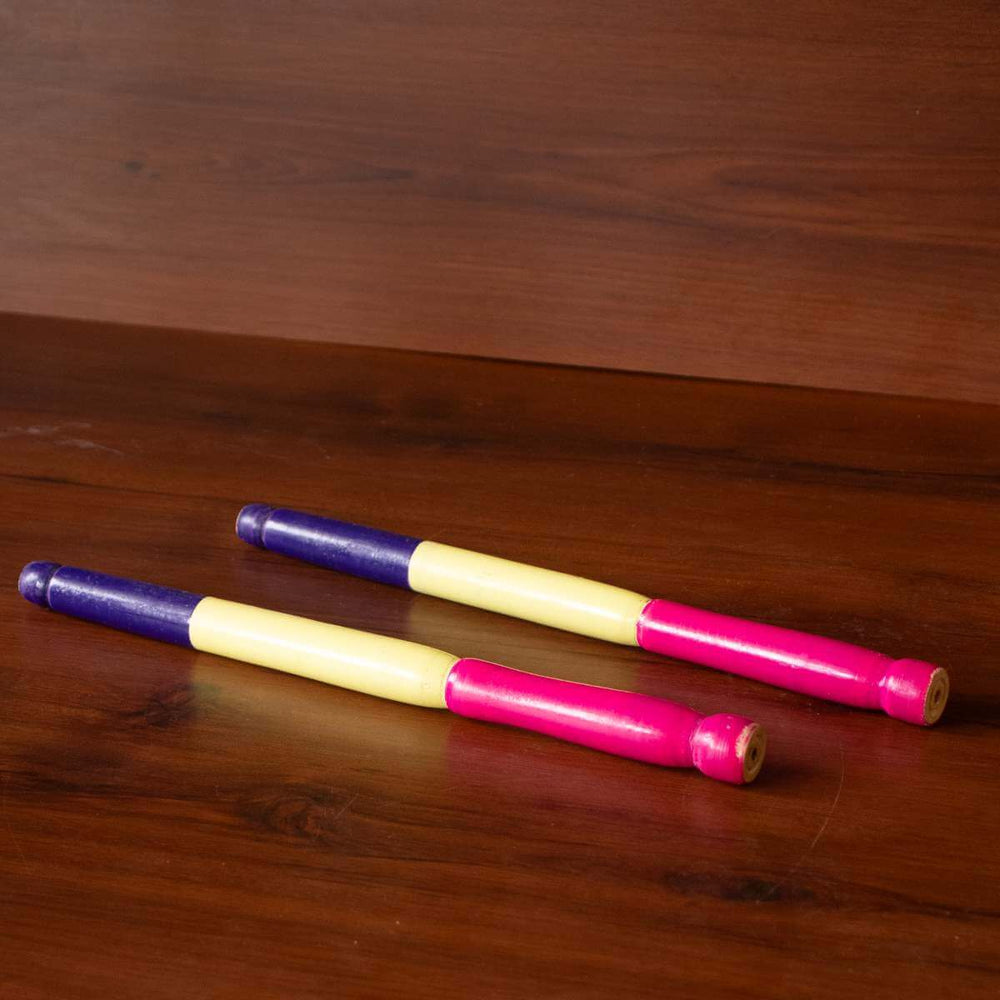 Wooden Dandiya Kolattam Sticks-Set Of 2 | Navratri Gifts | Zishta