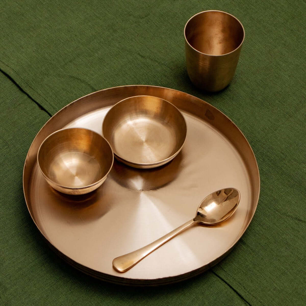Kansa Thali Set Gujarat | Buy Traditional Kansya Serveware Online