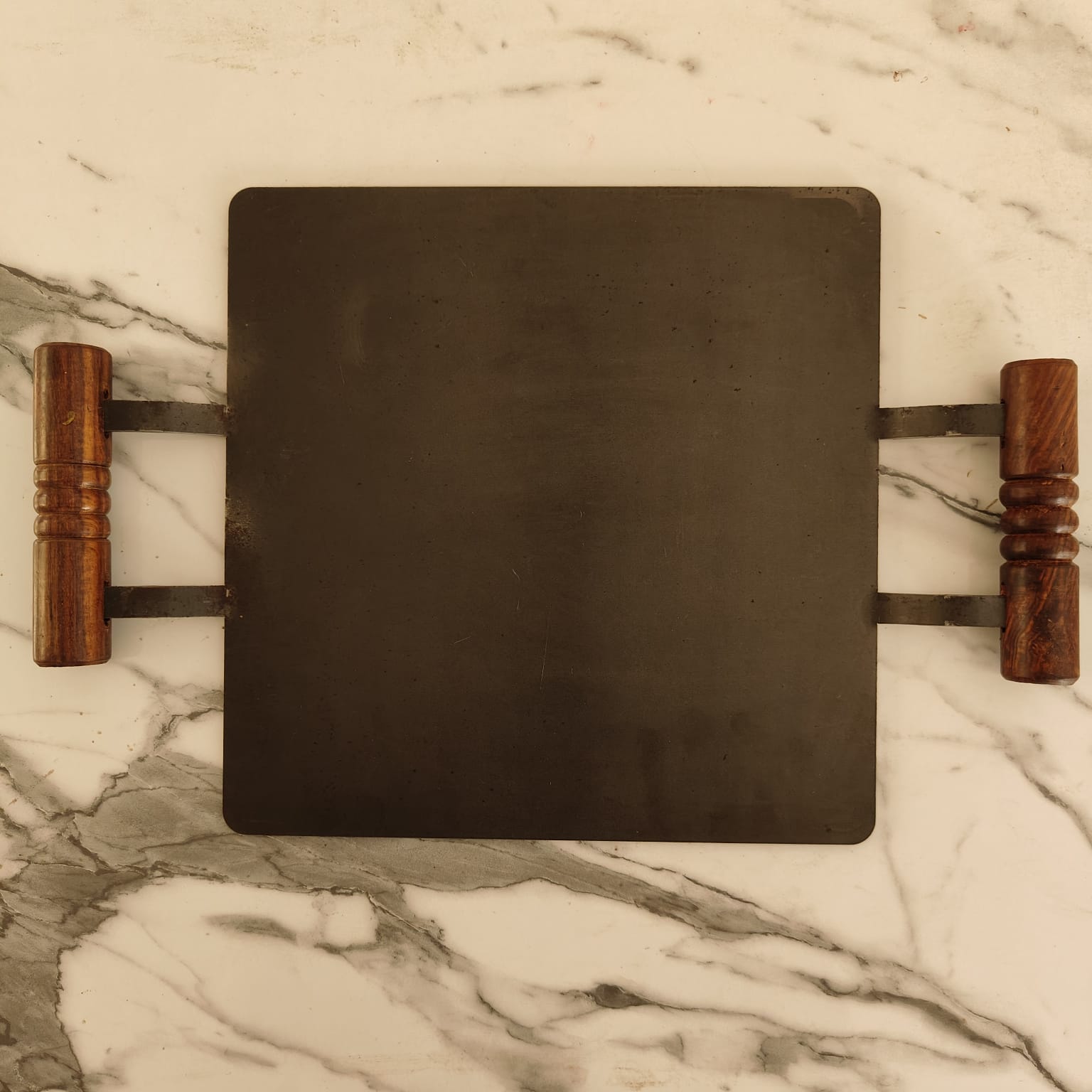 Best Pure Iron Square Dosa Tawa with Wooden Handle-Thandavala Kal