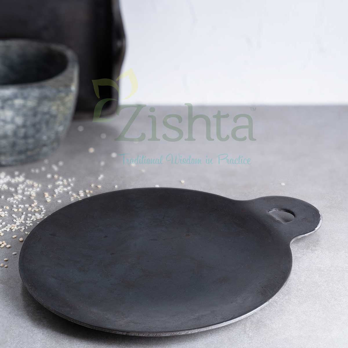 Pre-seasoned Pure Iron Dosa Tawa | Iron & Cast Iron Cookware | Zishta