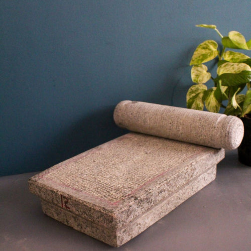 Sil Batta-Ammikal-Stone Mortar and Pestle for Traditional Grinding